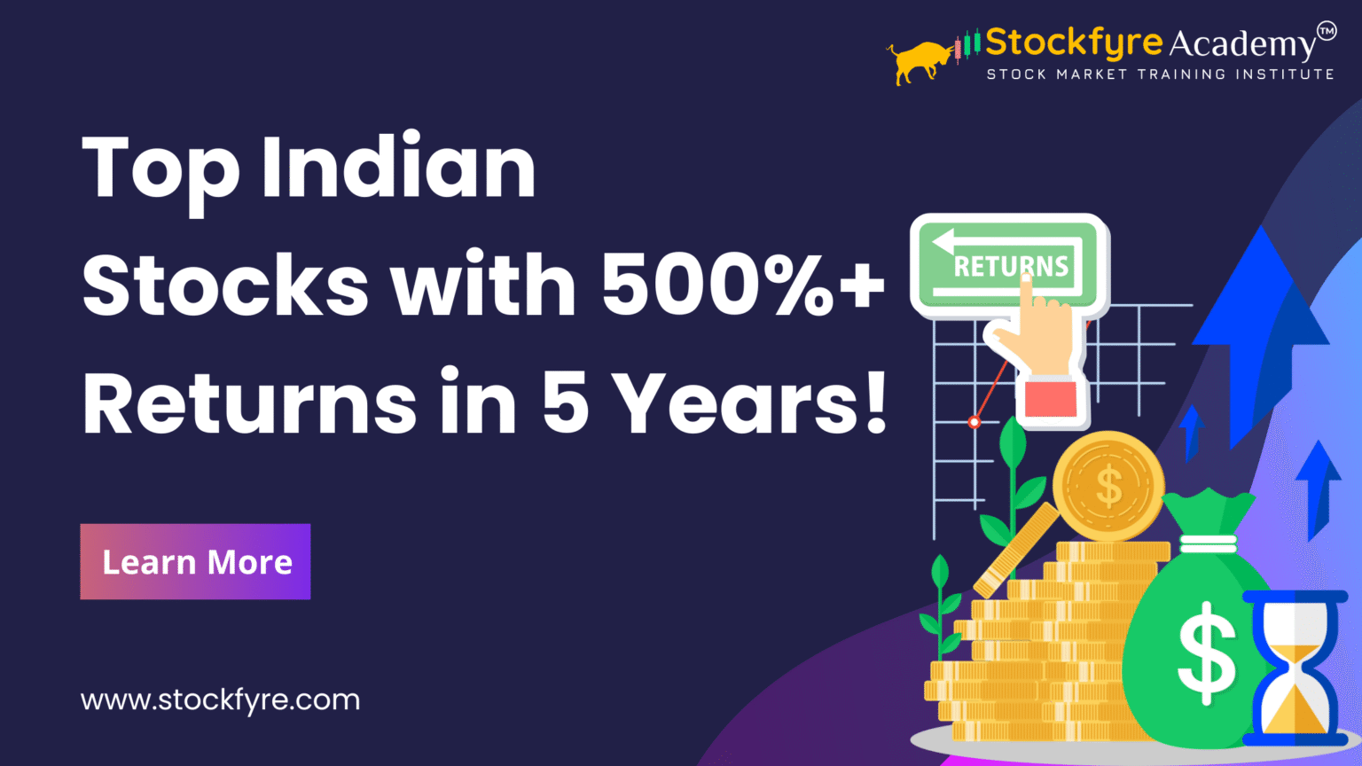 Top Indian Stocks with 500%+ Returns in 5 Years! – Stockfyre Academy